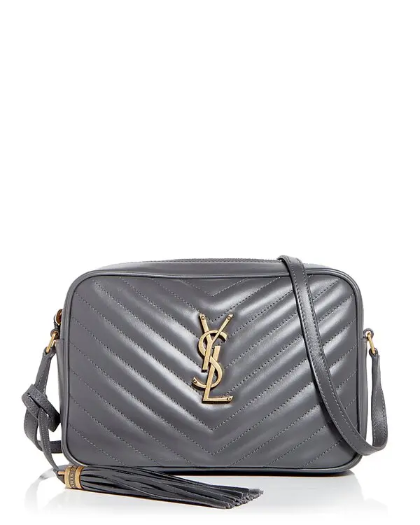 Saint Laurent Lou Quilted Leather Bag - Storm Leather/gold