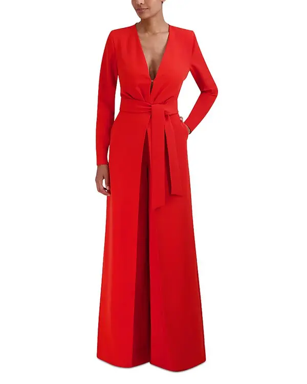 Bcbgmaxazria Long Sleeve Wide Leg Jumpsuit