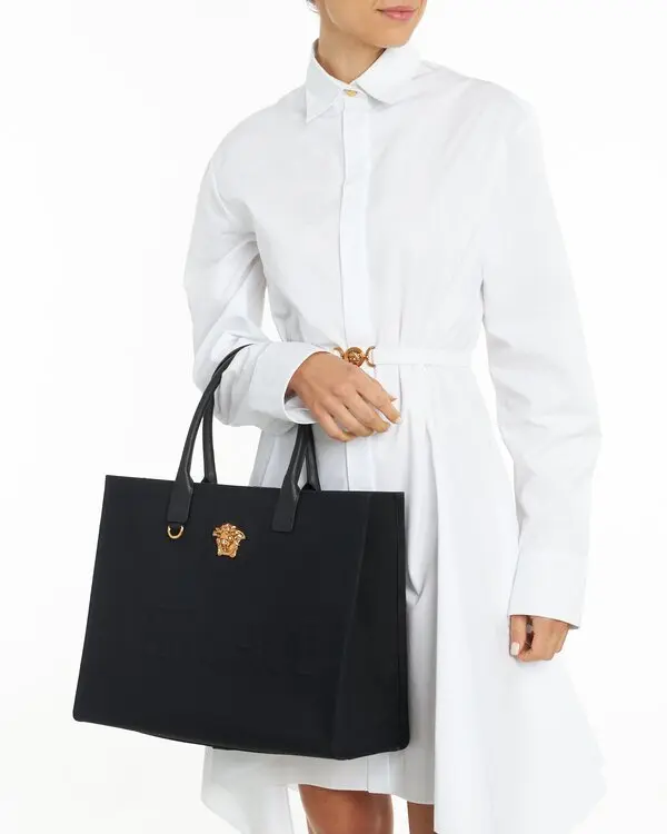 Versace La Medusa Large Tote Bag - Black/silver