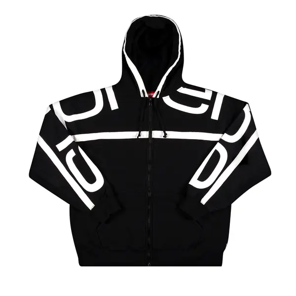 Supreme Big Logo Paneled Zip Up Hoodie
