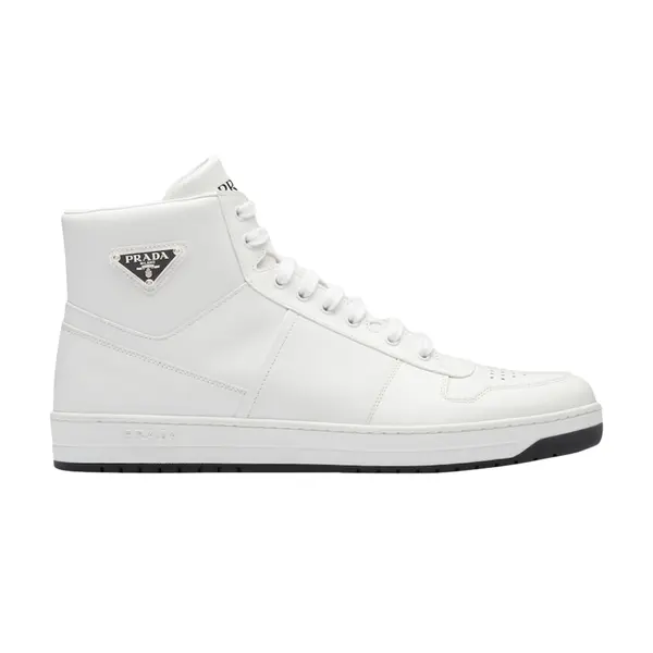 Prada Downtown Leather Sneakers - White