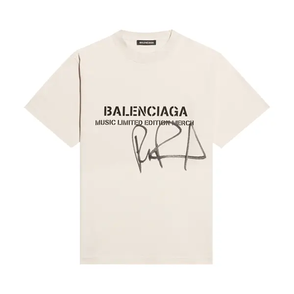Balenciaga X Rupaul Small Fit Tee 'chalky /washed Black - White