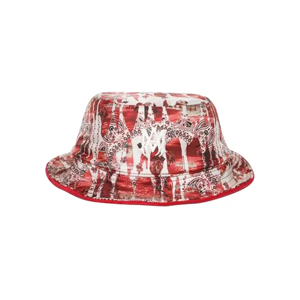 Amiri Bandana Aloha Silk Bucket Hat - Red