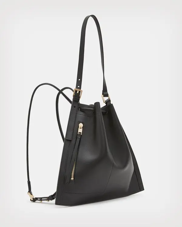 Allsaints Alpha Leather Backpack In Black - 50% Off | Editorialist