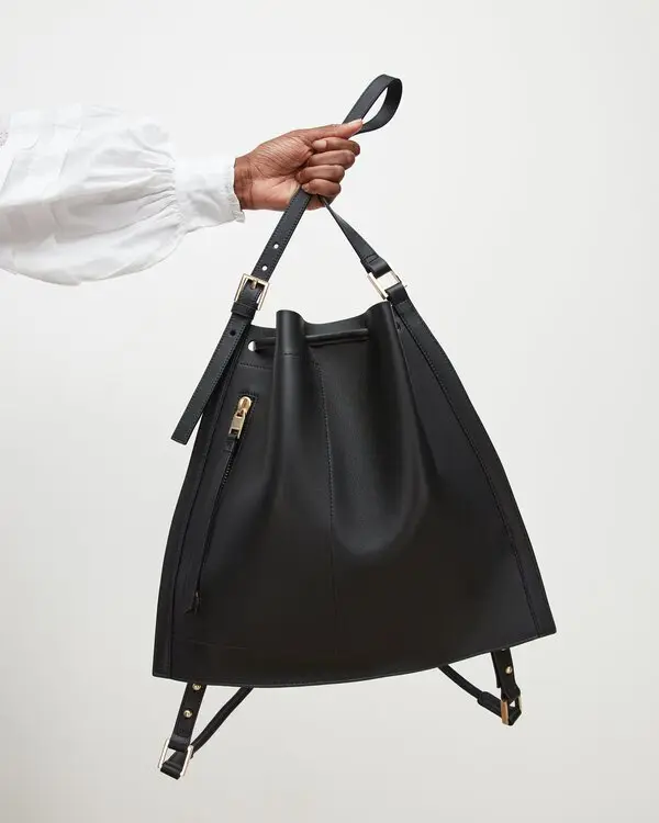 Allsaints Alpha Leather Backpack In Black - 50% Off | Editorialist
