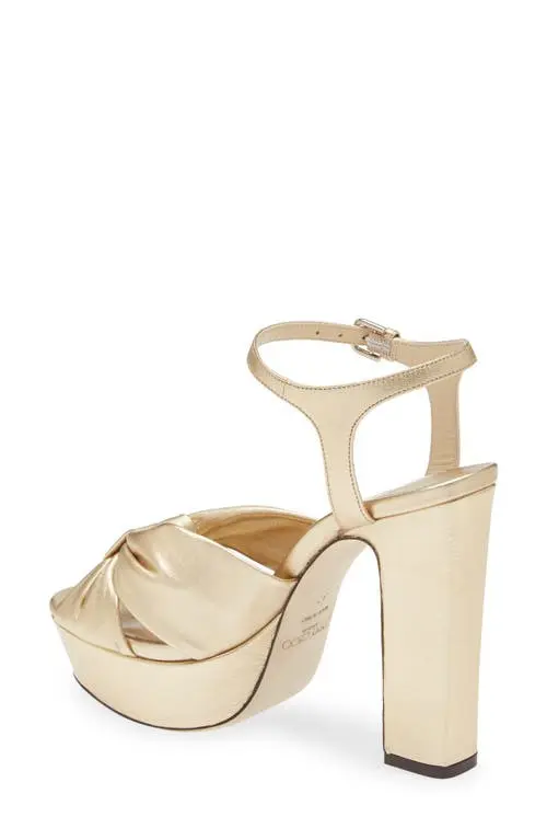 JIMMY CHOO Heloise Platform Sandal - Gold