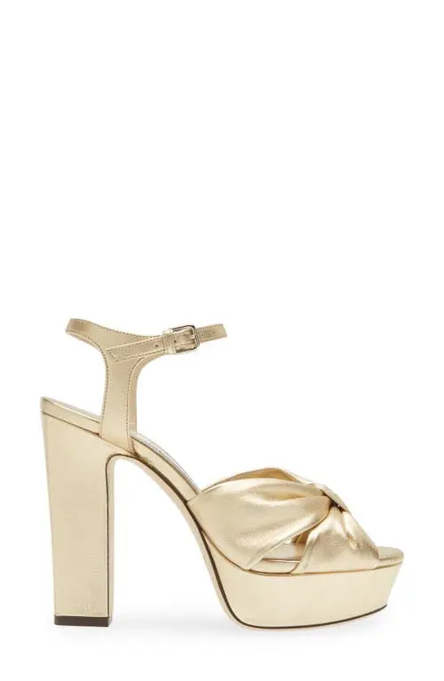 JIMMY CHOO Heloise Platform Sandal - Gold