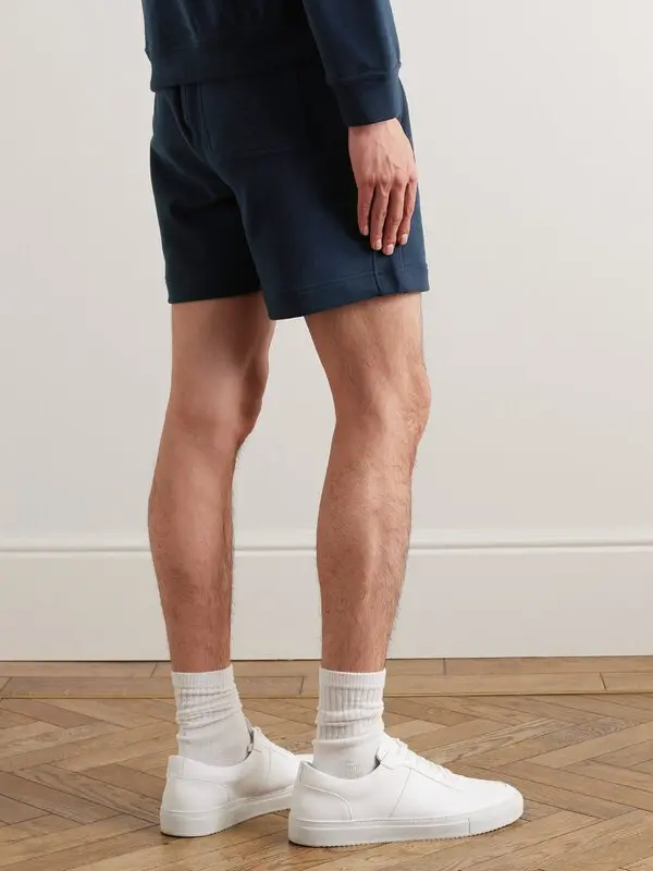 Mr P. Straight-leg Cotton-jersey Shorts - Blue