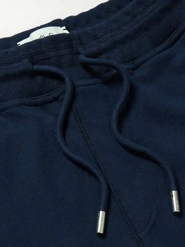 Mr P. Straight-leg Cotton-jersey Shorts - Blue