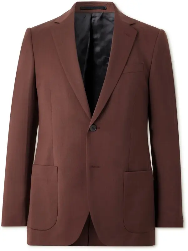 Mr P. Slim-fit Wool-twill Suit Jacket - Brown