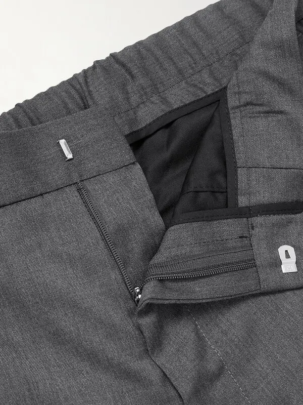 Mr P. Tapered Wool Drawstring Trousers