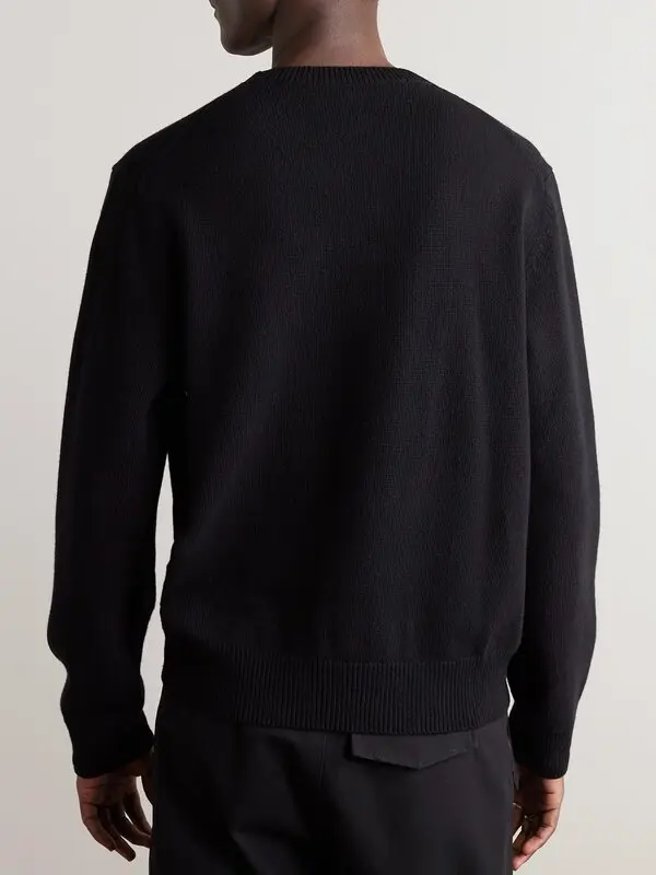 Loewe Anagram Logo-embroidered Wool Sweater - Black