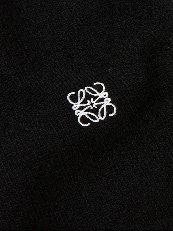 Loewe Anagram Logo-embroidered Wool Sweater - Black