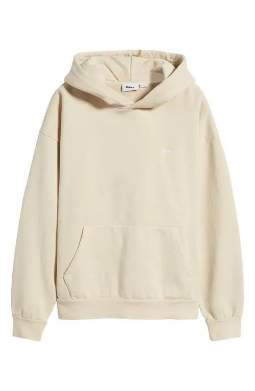 Obey Logo Relaxed Fit Fleece Hoodie - Pigment Clay