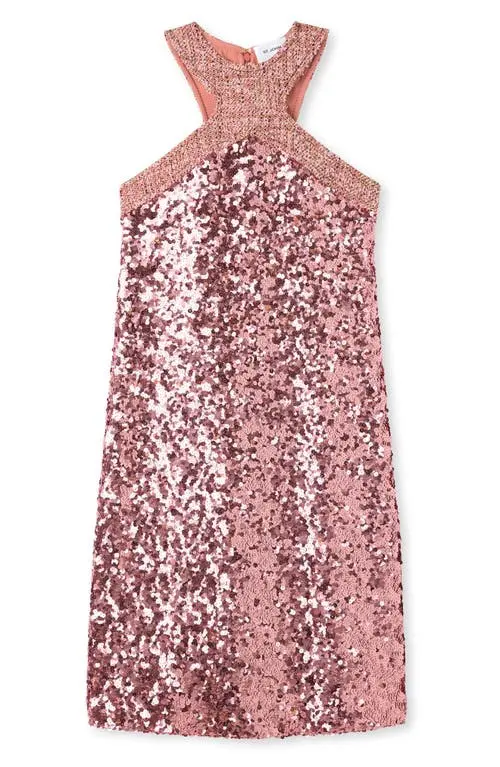 St. John Sleeveless Sequin Tweed Dress