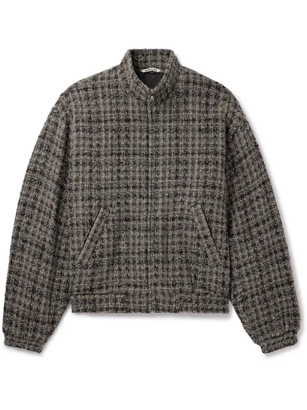 Auralee Wool-blend Tweed Bomber Jacket