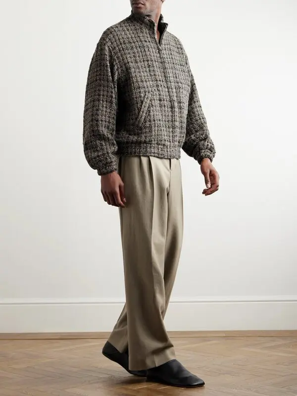 Auralee Wool-blend Tweed Bomber Jacket