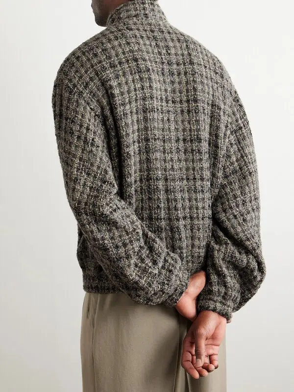 Auralee Wool-blend Tweed Bomber Jacket