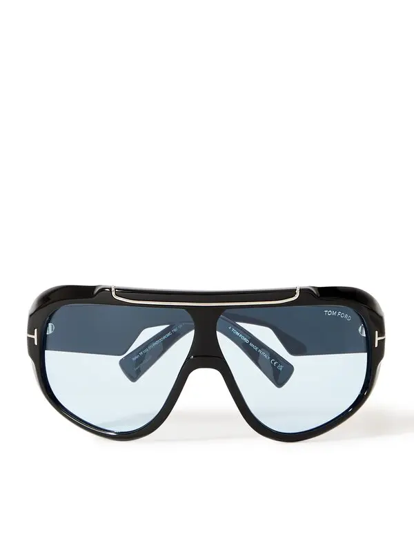 TOM FORD Rellen Oversized Aviator-style Acetate And Gold-tone Sunglasses