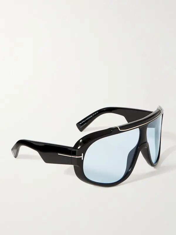 TOM FORD Rellen Oversized Aviator-style Acetate And Gold-tone Sunglasses