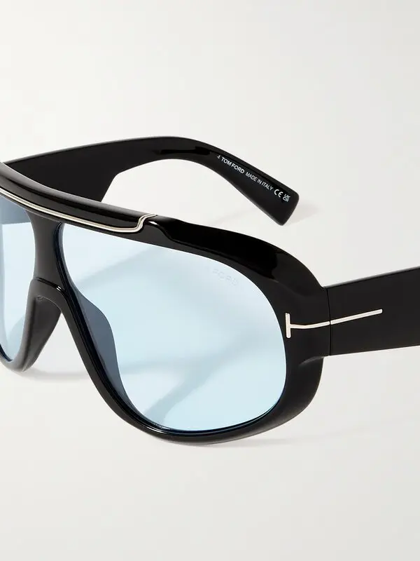 TOM FORD Rellen Oversized Aviator-style Acetate And Gold-tone Sunglasses
