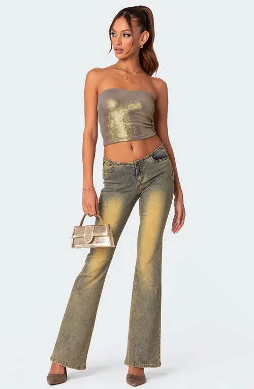 EDIKTED Spotlight Metallic Tube Top