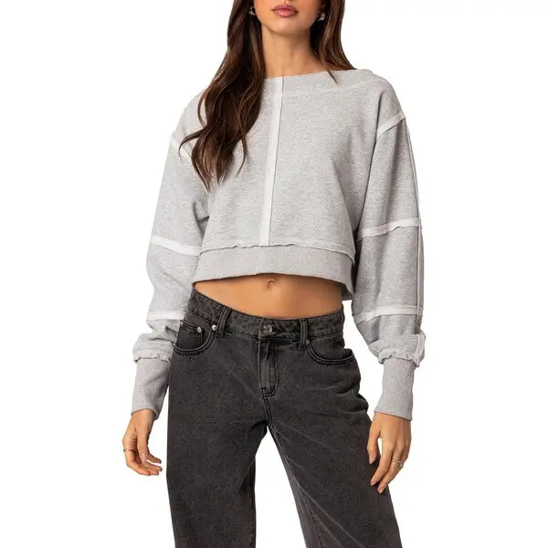 EDIKTED Inside Out Crop Sweatshirt