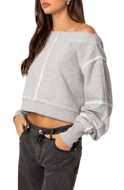 EDIKTED Inside Out Crop Sweatshirt