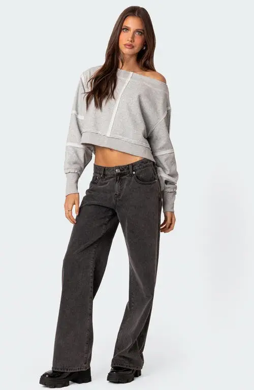 EDIKTED Inside Out Crop Sweatshirt