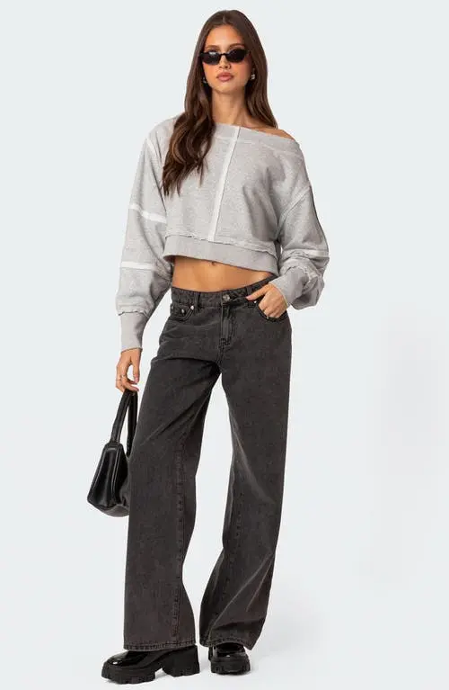 EDIKTED Inside Out Crop Sweatshirt