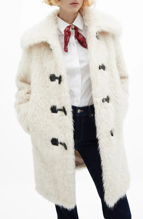Mango Faux Fur Toggle Coat