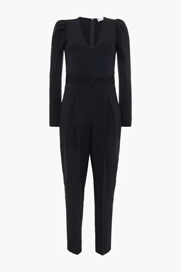Red Valentino Pleated Stretch-crepe Jumpsuit - Black