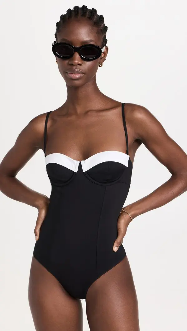 Staud Maeve One Piece - Black/white