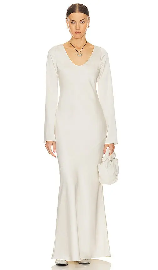Helsa Angelica Backless Maxi Dress - Ivory - 11% Off | Editorialist