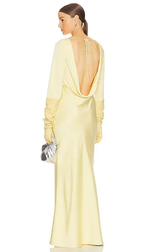 Helsa Angelica Backless Maxi Dress - Pale Yellow - 46% Off | Editorialist