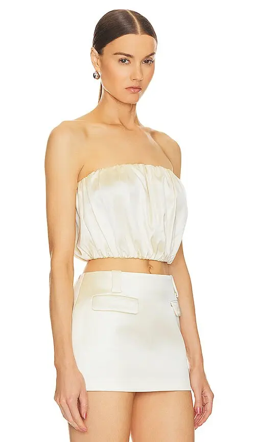 HELSA Heavy Satin Bubble Top