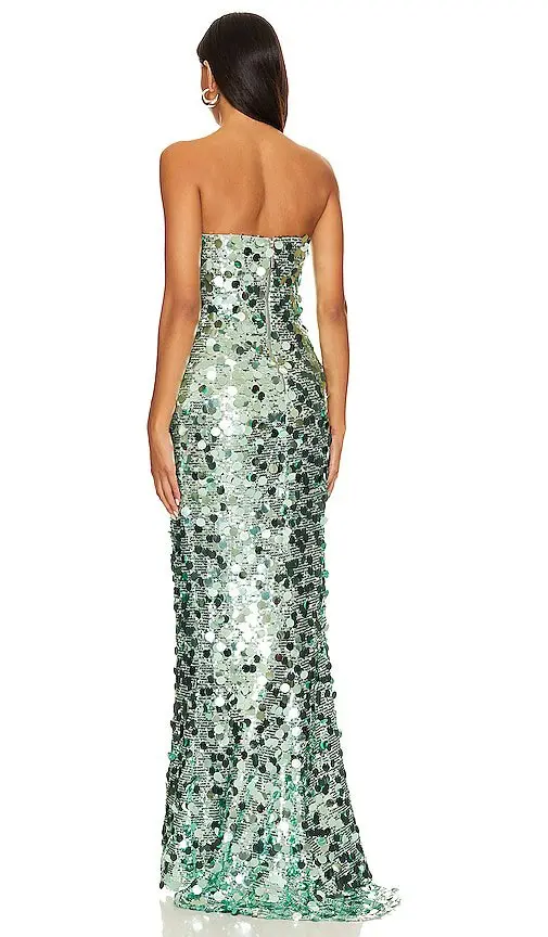BRONX AND BRONCO Farah Strapless Gown - Green & Multi