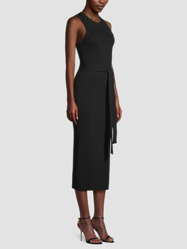 TOCCIN Logan Rib-knit Sleeveless Midi-dress