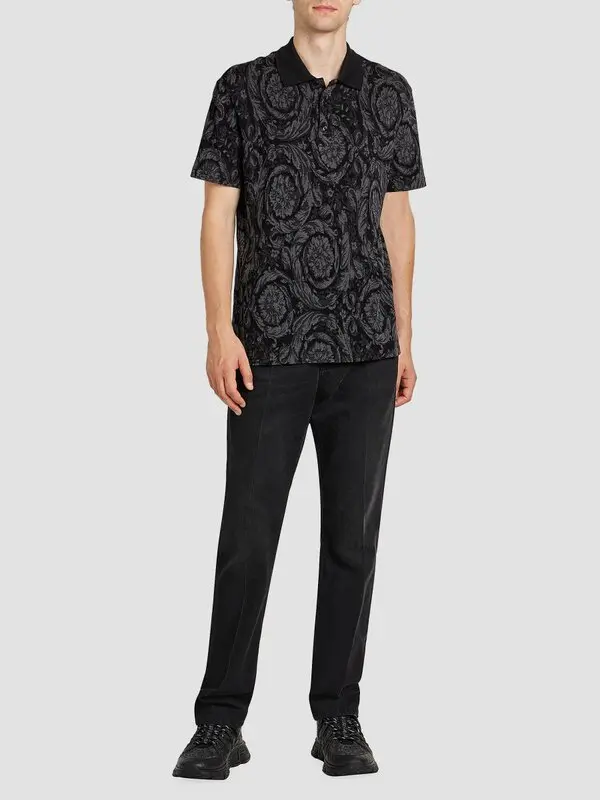 Versace Barocco Piqué Polo