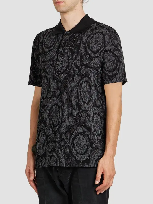 Versace Barocco Piqué Polo