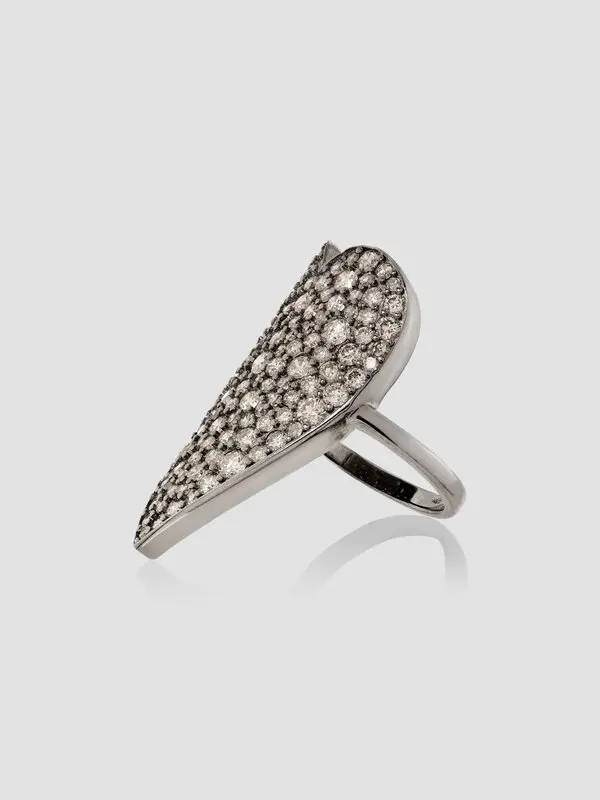 Nina Gilin Black Rhodium-plated & 2.86 Tcw Diamond Heart Ring