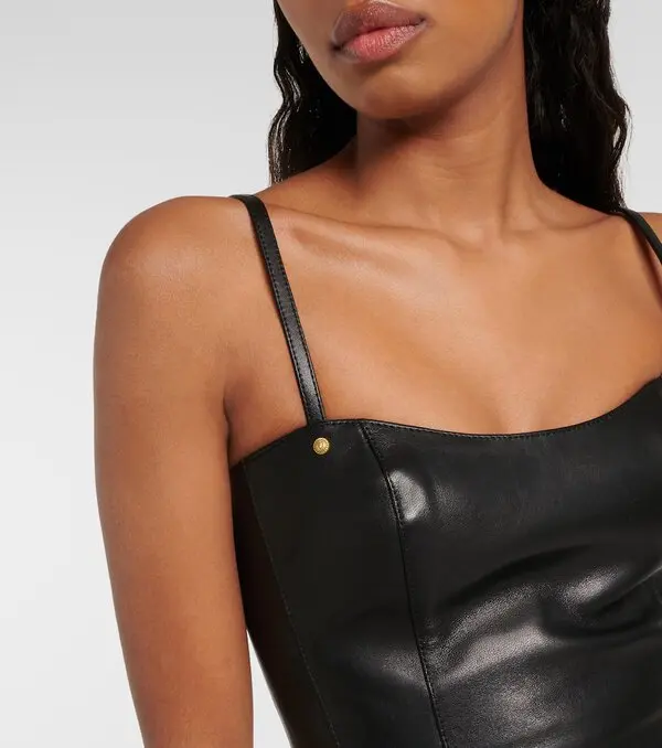 Balmain Leather Crop Top