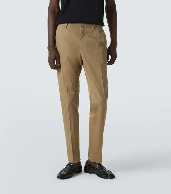 Dolce & Gabbana High-rise Cotton-blend Chinos