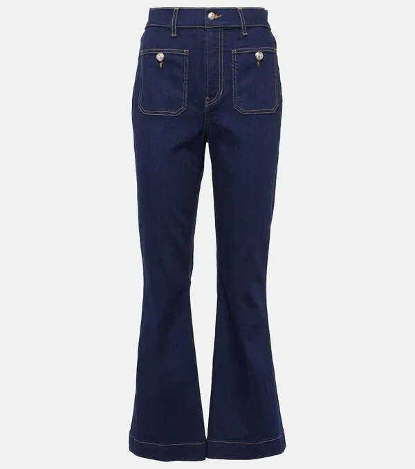 Veronica Beard Carson Cropped Flare Jeans