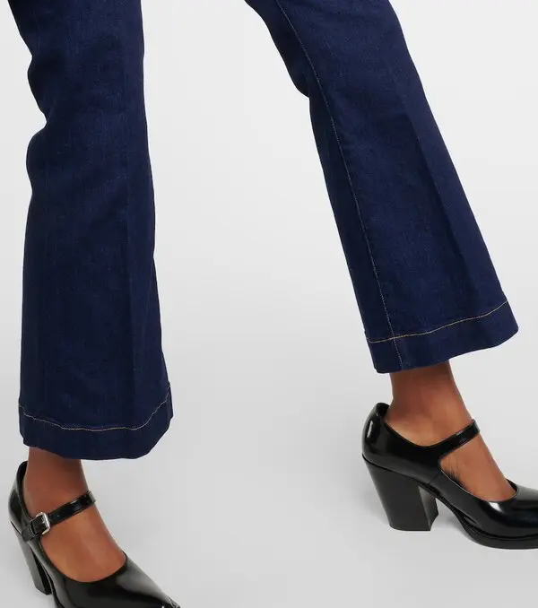 Veronica Beard Carson Cropped Flare Jeans - Blue