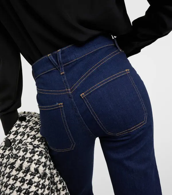 Veronica Beard Carson Cropped Flare Jeans - Blue