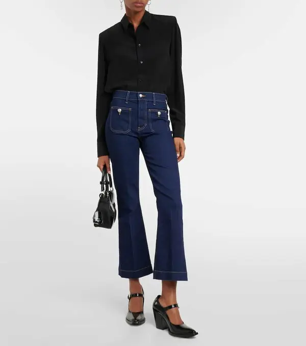 Veronica Beard Carson Cropped Flare Jeans
