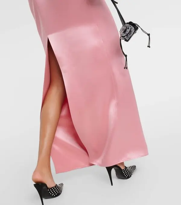 Magda Butrym Floral-appliqué Silk Satin Gown