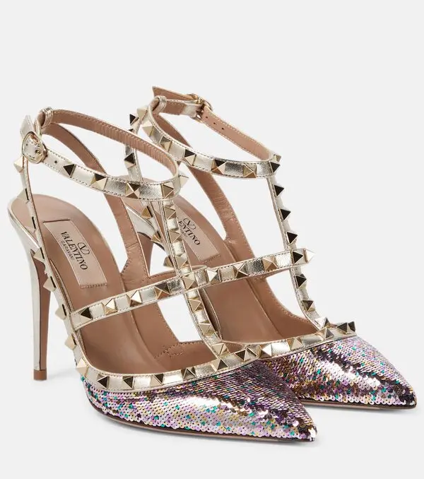 Valentino Garavani Rockstud Embellished Pumps - Multicoloured