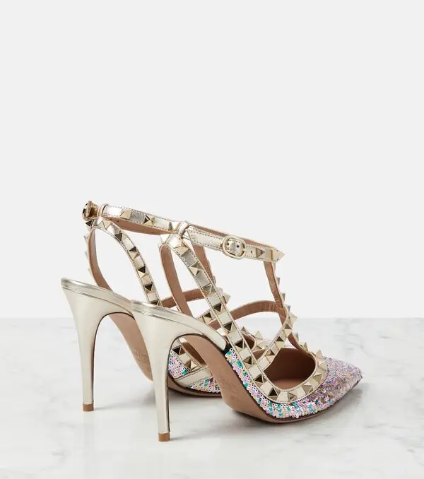 Valentino Garavani Rockstud Embellished Pumps - Multicoloured
